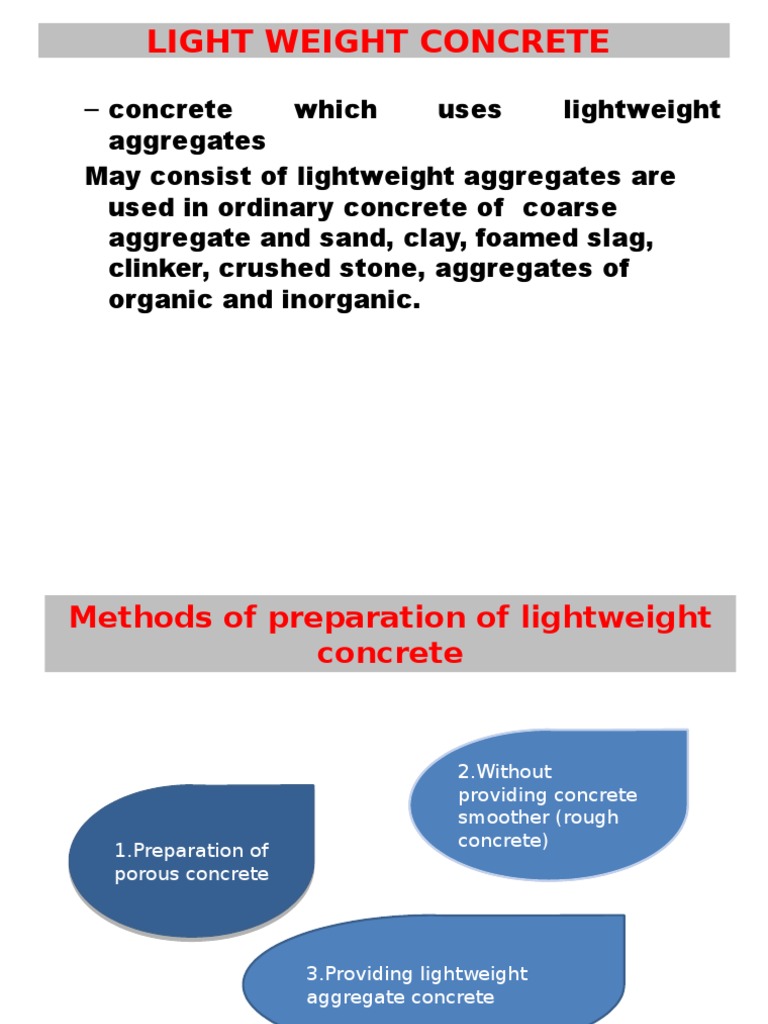 Light Weight Concrete | PDF | Concrete | Construction Aggregate