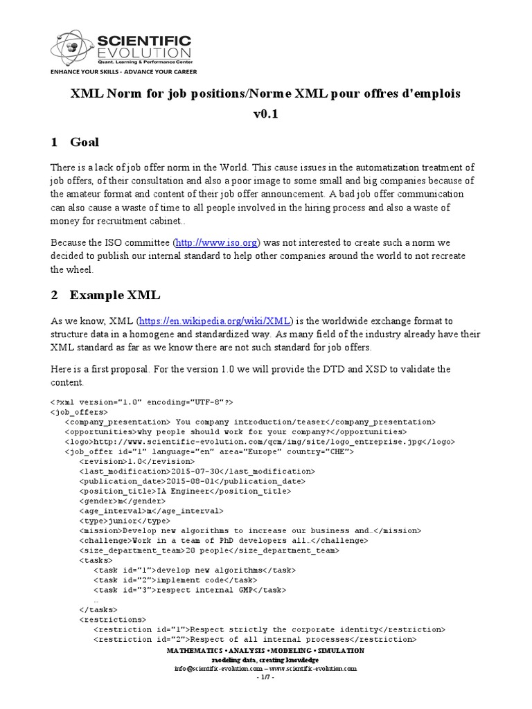 Job Position Template - Modèle Offre D'emploi | PDF | Xml | String ...