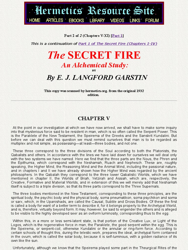 The Secret Fire - Part 2 of 2 - by Garstin | PDF | Kundalini ...