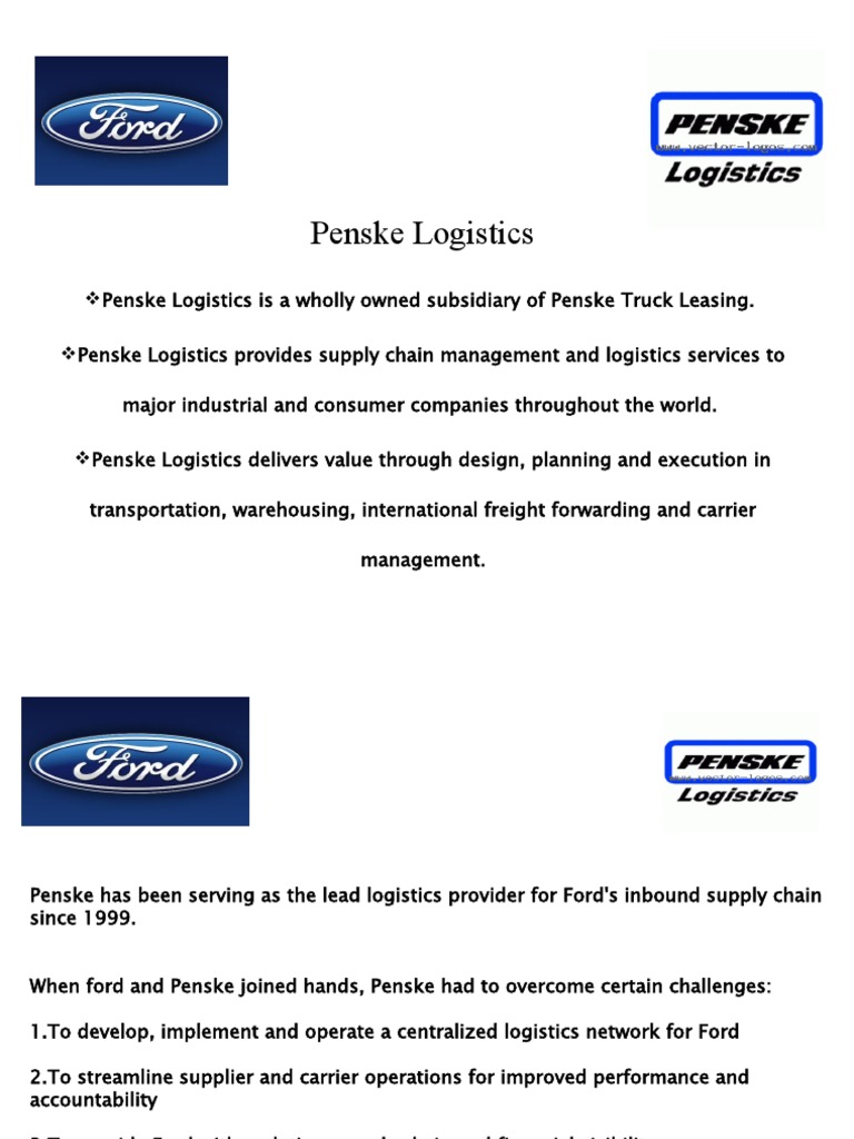 Penske Logistics and Ford | PDF | Logistics | Cargo