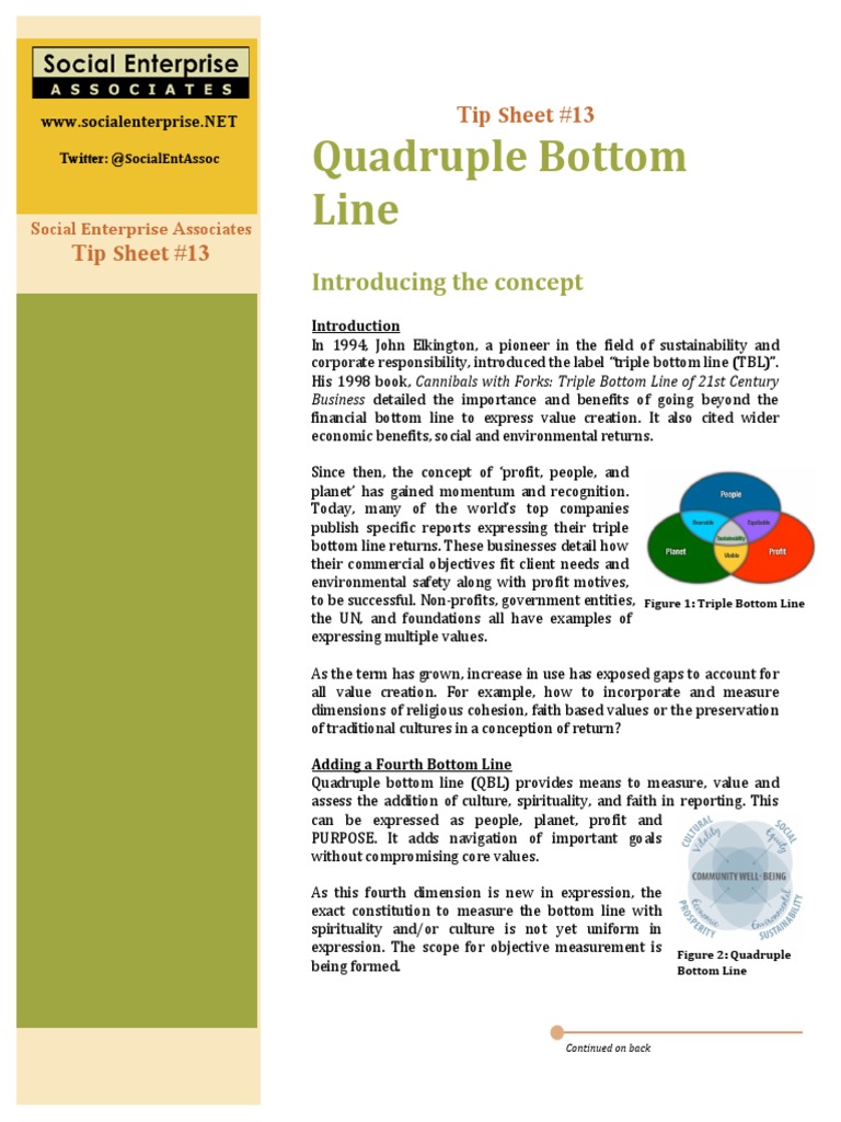 Quadruple Bottom Line: Introducing The Concept | PDF | Social ...