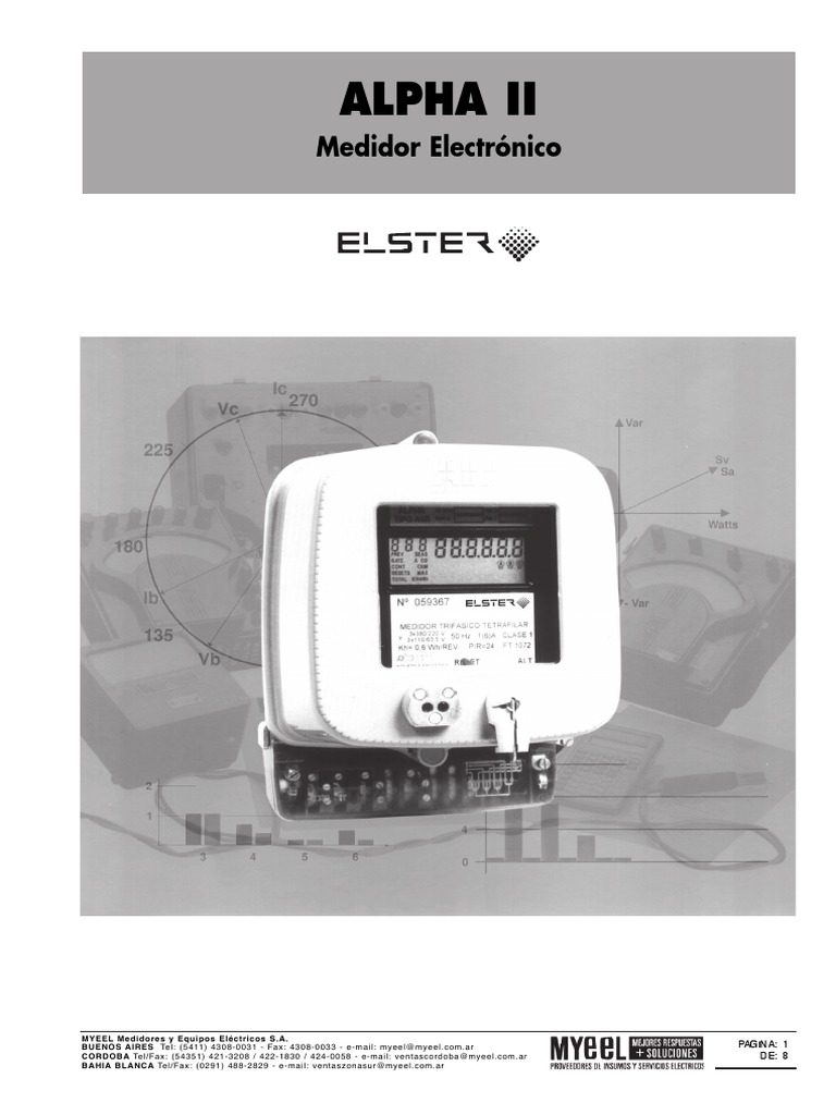 Ficha Técnica Medidor ALPHA II | PDF | Energia electrica | voltaje