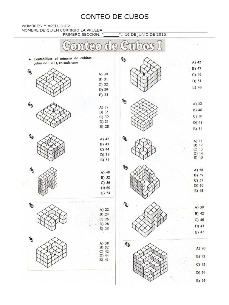 Conteo de Cubos | PDF