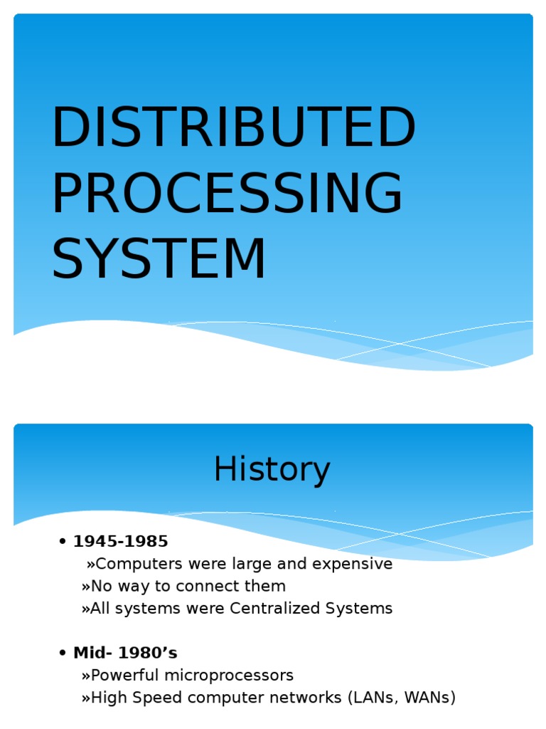 Distributed Processing System | PDF | Internet Access | Transmission Medium