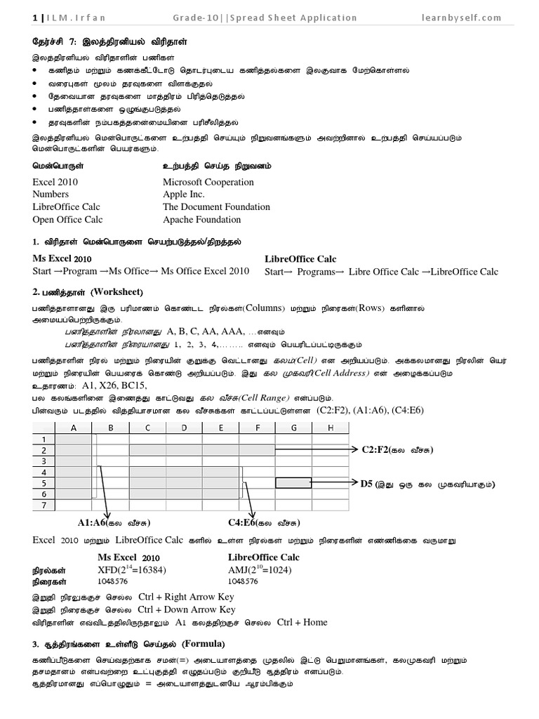 Grade 10 Excel Spreadsheet Guide | PDF