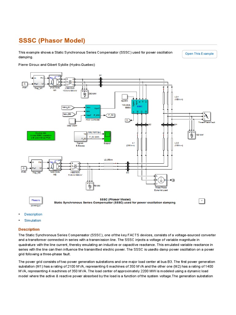 SSSC (Phasor Model) - MATLAB & Simulink Example | PDF | Electrical ...