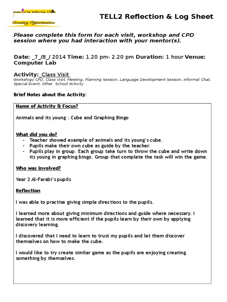 MTP Reflection & Log - Docx 782014 | PDF | Career & Growth