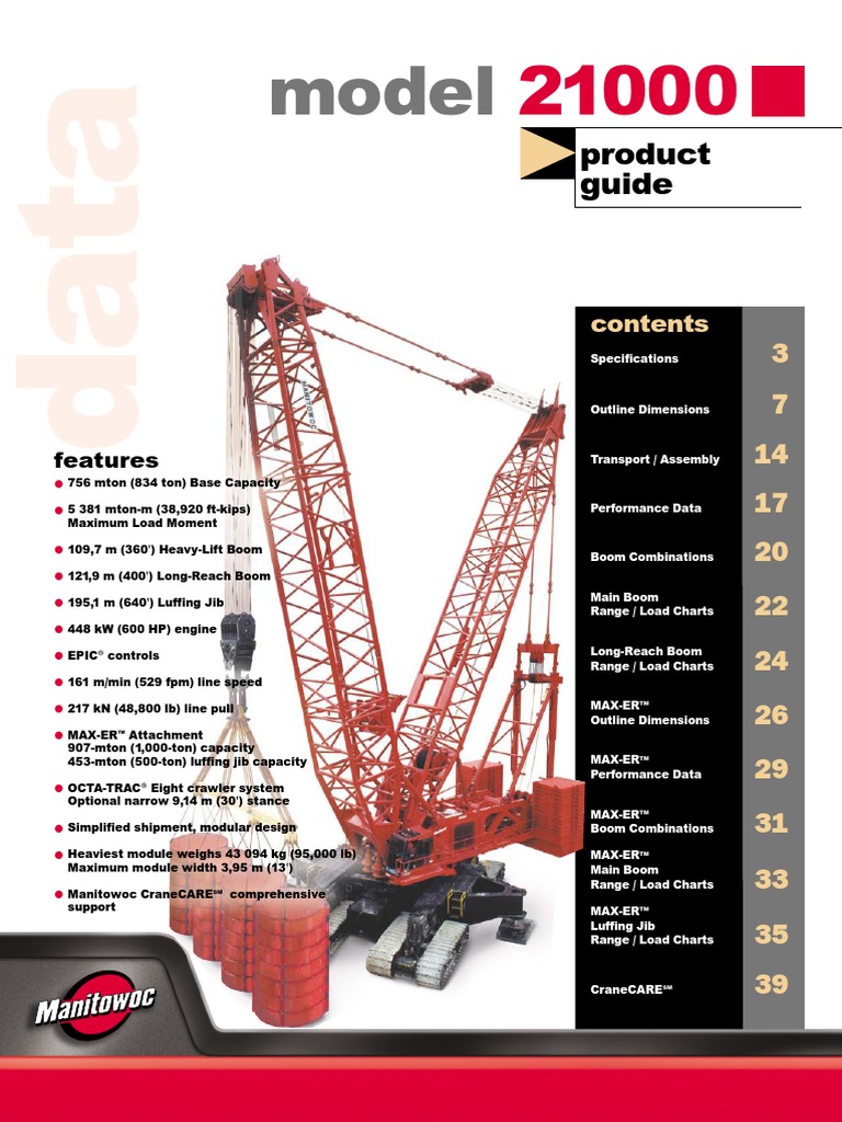 Manitowoc | PDF | Crane (Machine) | Transmission (Mechanics)
