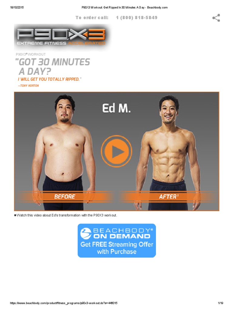 P90X3 Workout - Get Ripped in 30 Minutes A Day - Beachbody | PDF ...