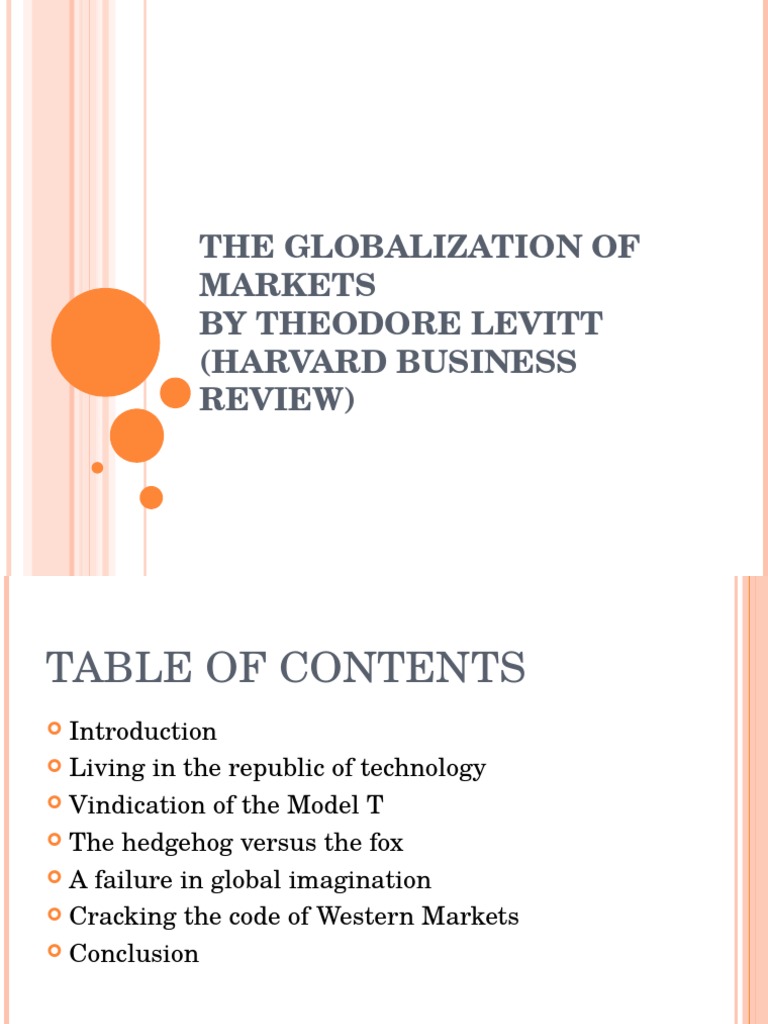 Globalization of Markets by Levitt | PDF | Business | Economies