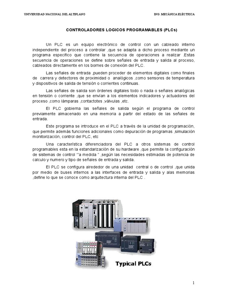 Clasificacion de Los Plc's | PDF | Controlador lógico programable ...