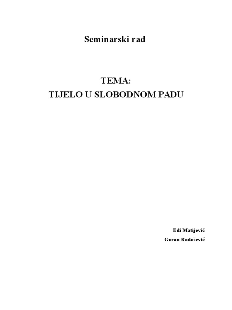 Slobodan Pad | PDF