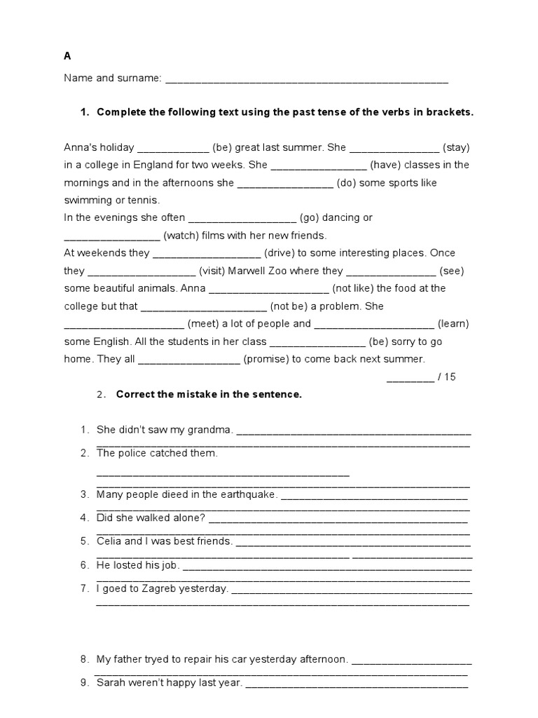 Past Simple 7c | PDF | Linguistic Typology | Language Mechanics