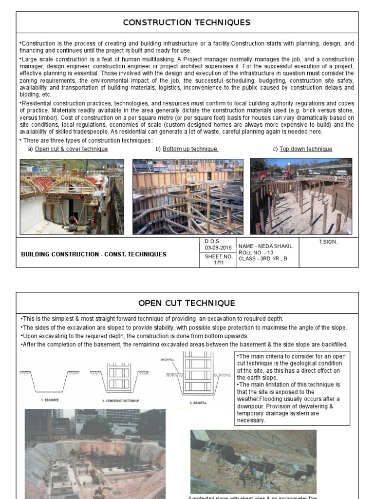 Overview of Construction Techniques | PDF | Building Engineering ...