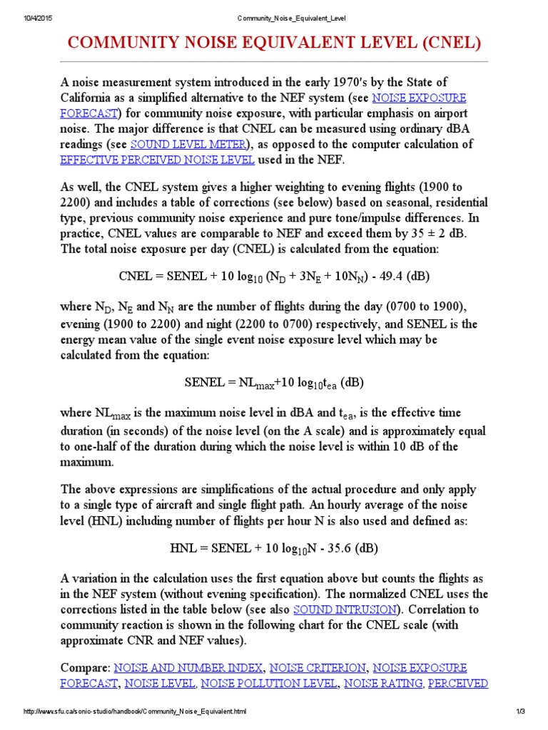 Community Noise Equivalent Level | PDF | Noise | Decibel