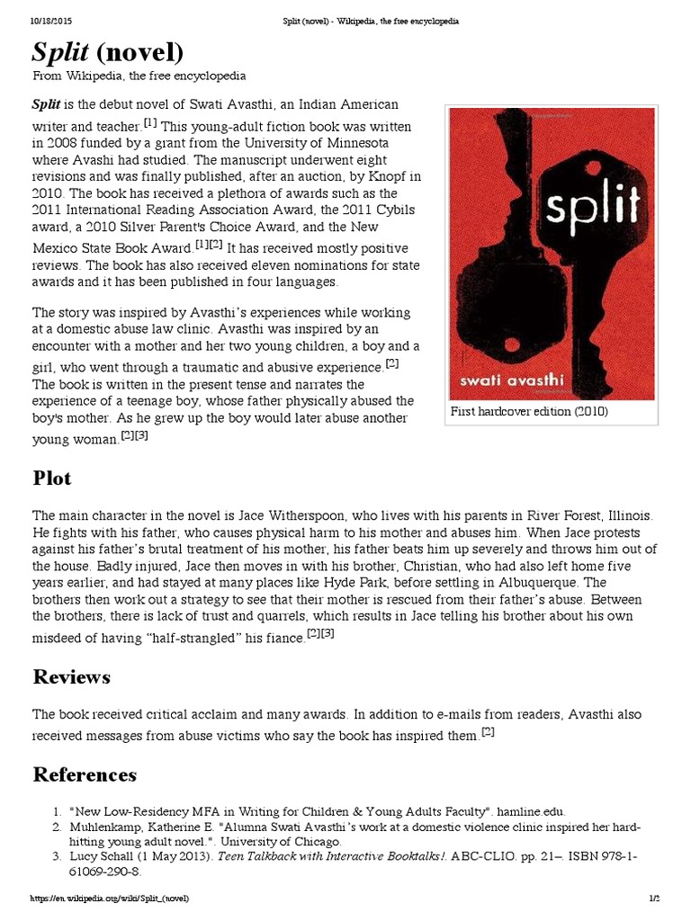 Split (Novel) | PDF | Novels | English Language Novels