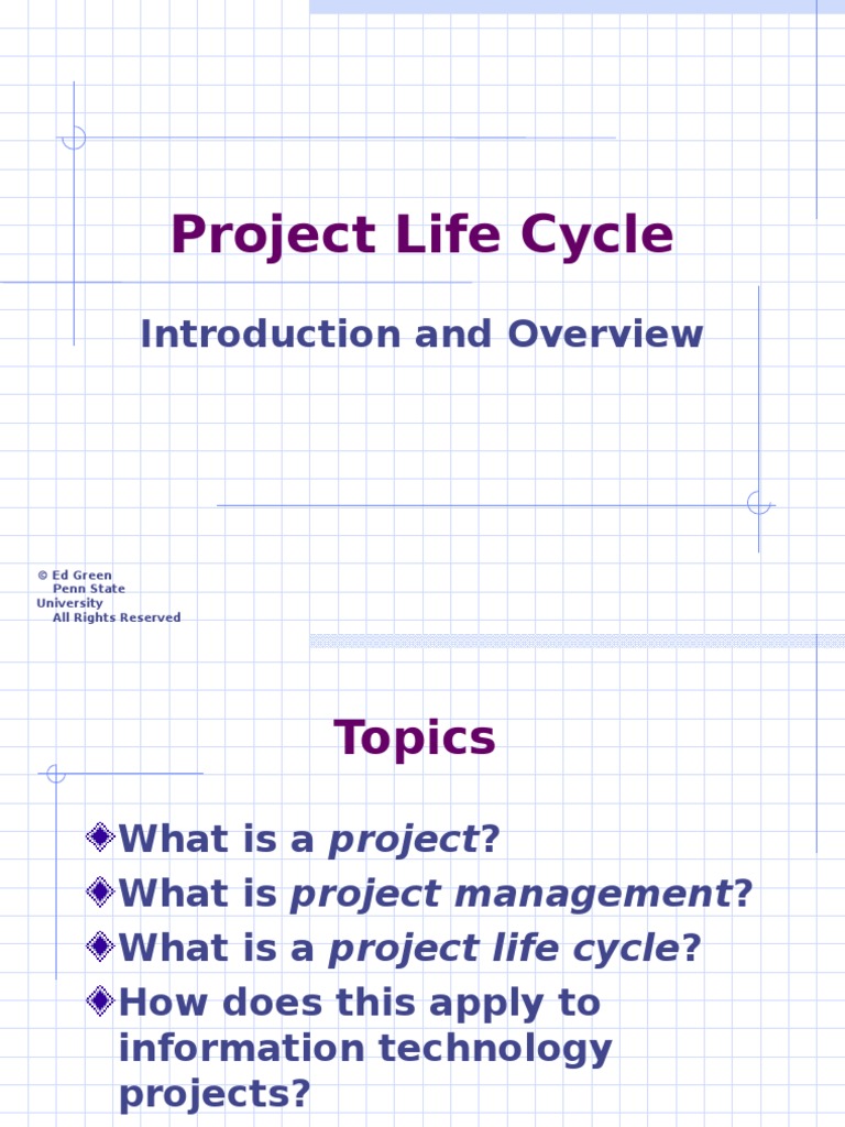 Project Life Cycle: Introduction and Overview | PDF | Project ...
