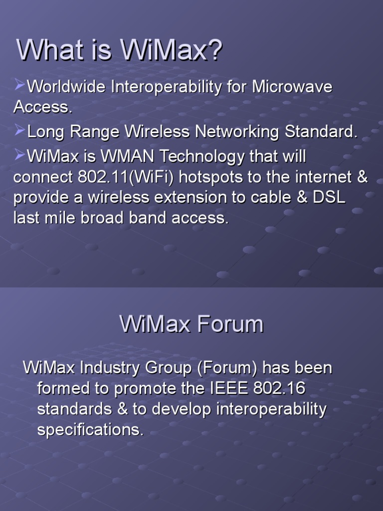 What Is WiMax | PDF | Wi Max | Wi Fi