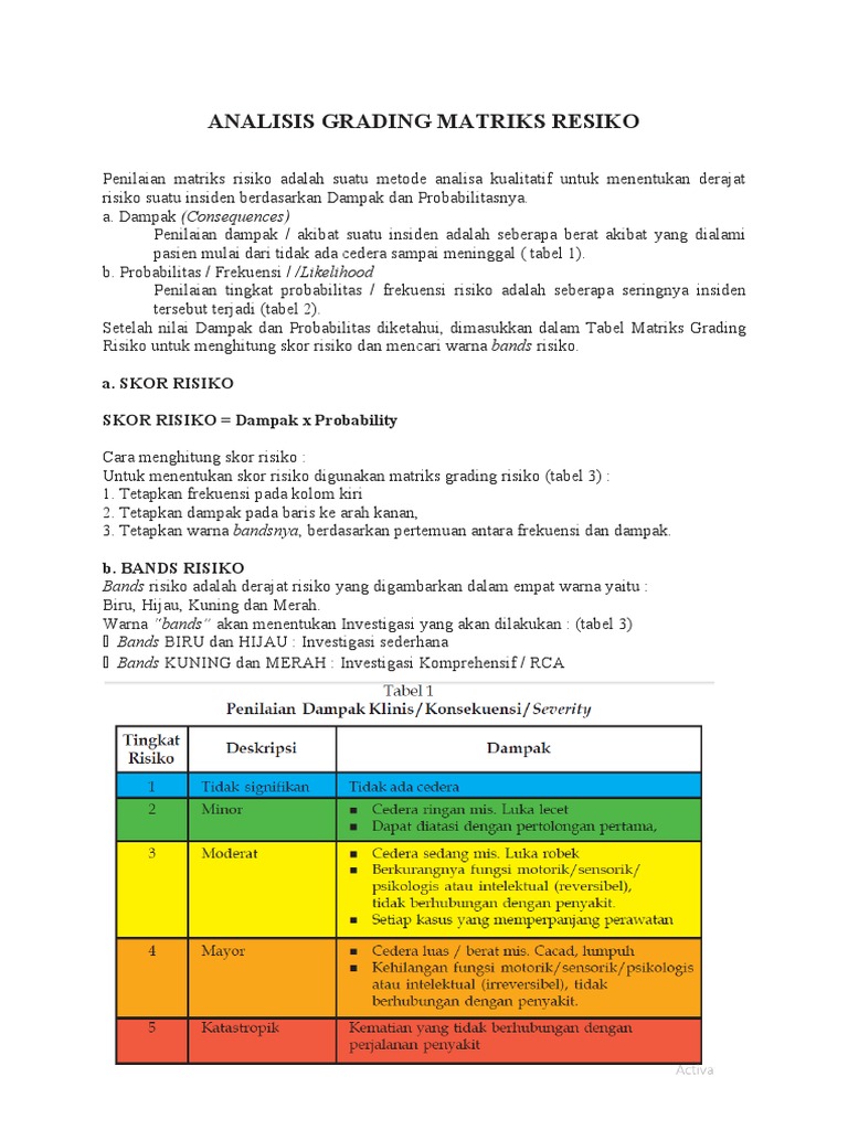 GRADING MATRIX FOR RISK ASSESSMENT | PDF