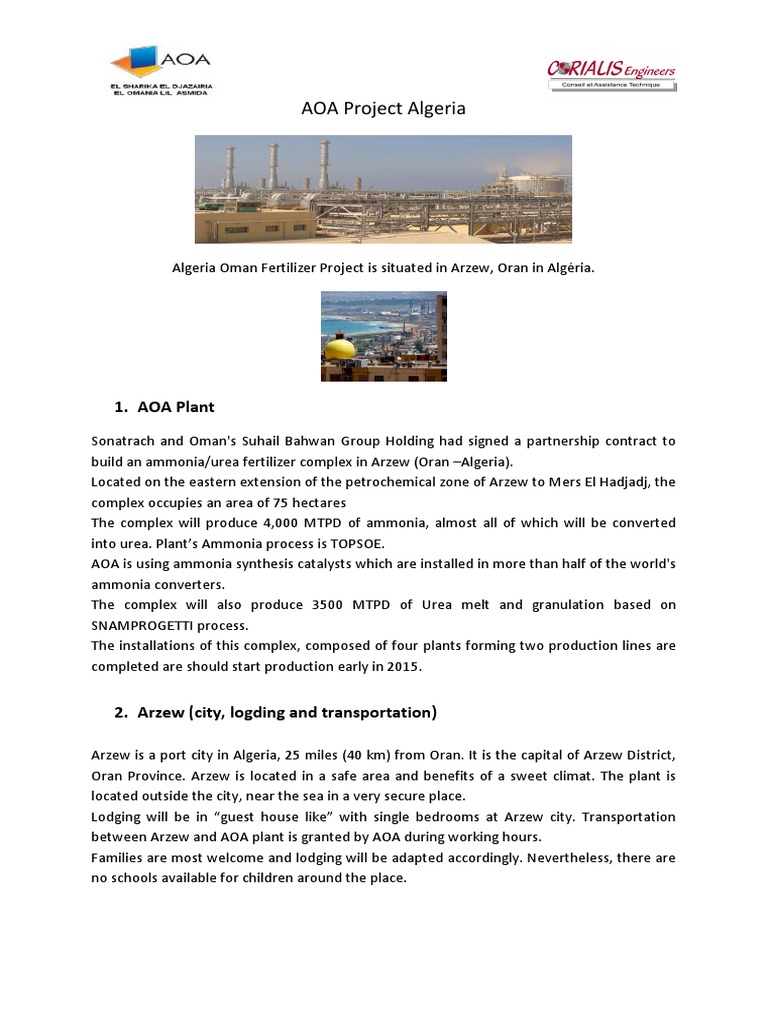 AOA Project Algéria | PDF | Urea | Algeria