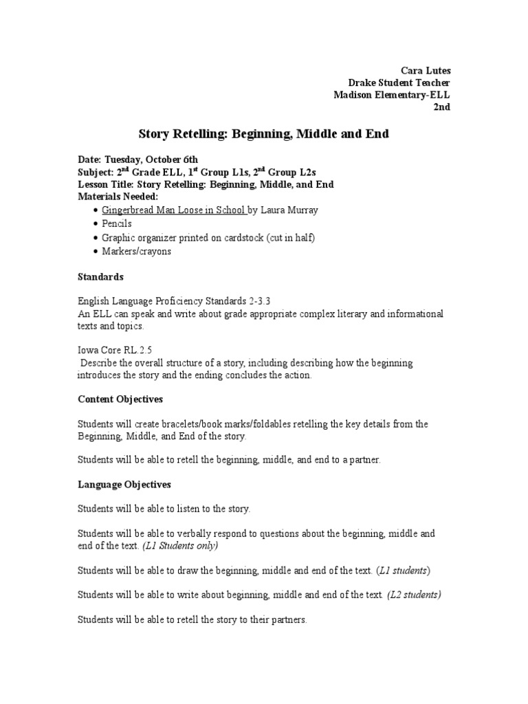 Story Retelling BME | PDF | Educational Assessment | Psychological Concepts