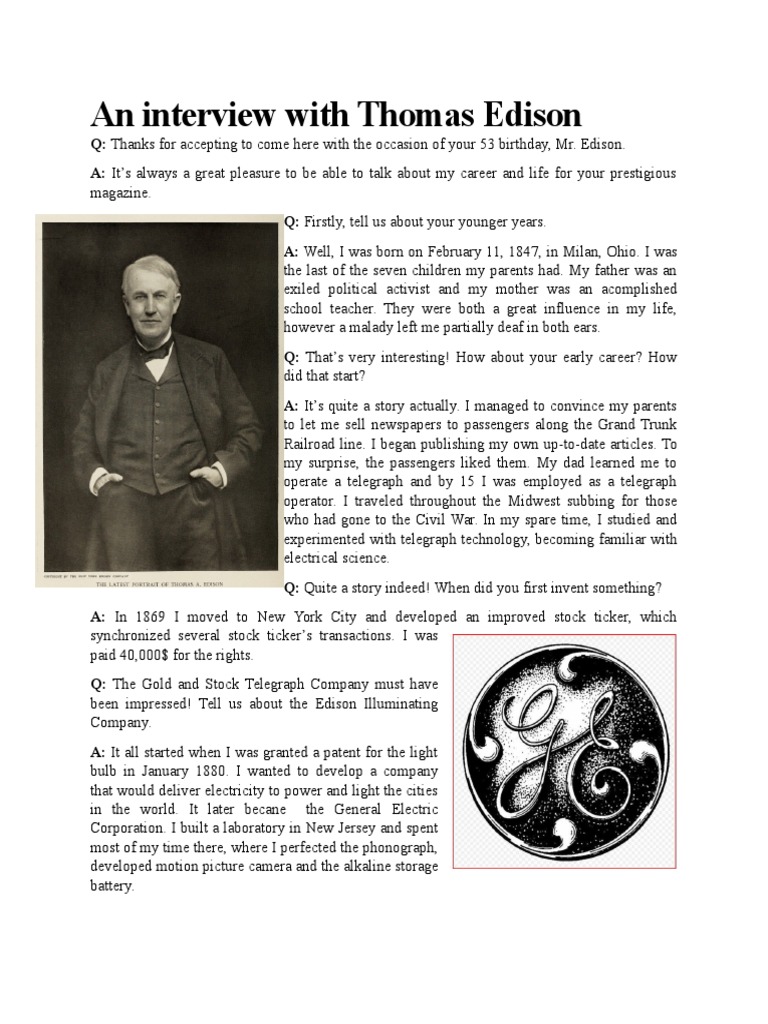 Thomas Edison: Life and Career Insights | PDF