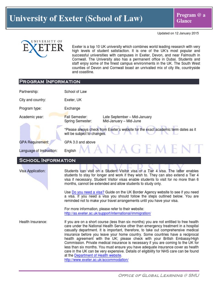 University of Exeter (School of Law) | PDF | Travel Visa | Academia