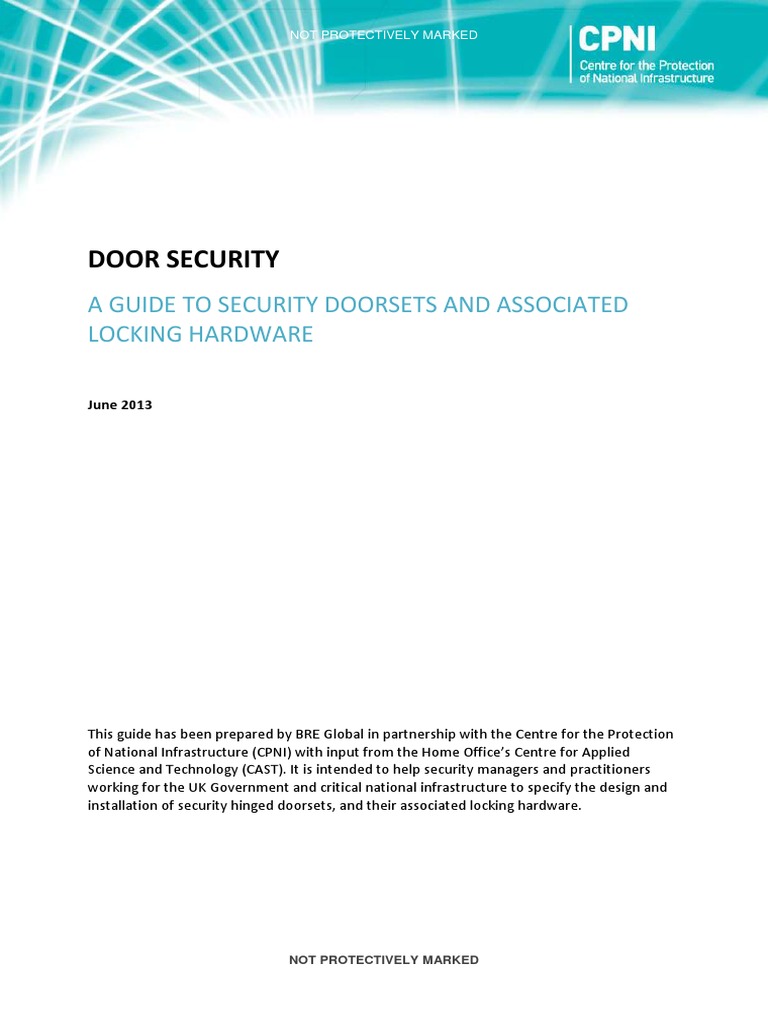 Security Doorsets Locking Hardware | PDF | Door | Lock (Security Device)
