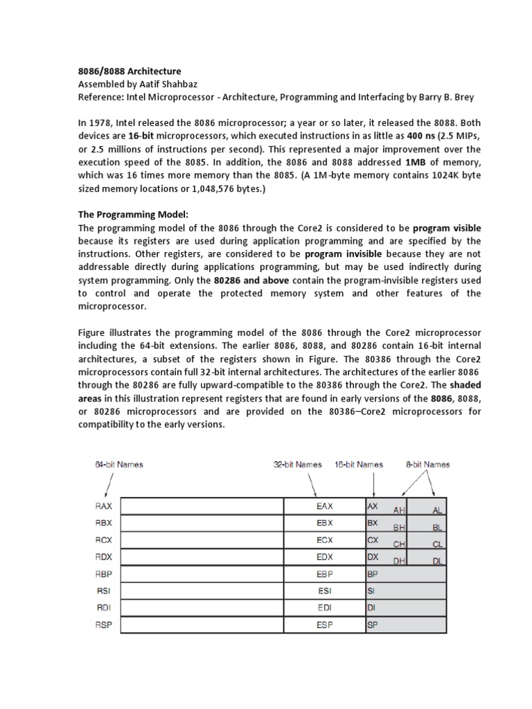 8086/8088 Architecture | PDF | 64 Bit Computing | Central Processing Unit
