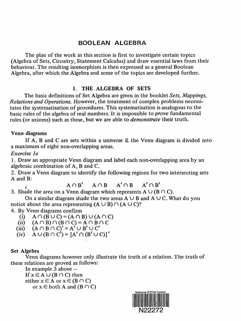 Medium Boolean Algebra | Download Free PDF | Boolean Algebra | Teaching ...
