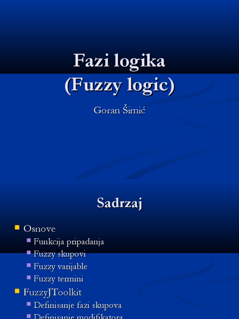Fuzzy Logika - Prezentacija | PDF
