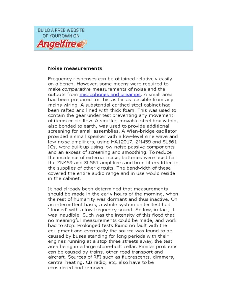 Noise Measurements | PDF | Technology & Engineering
