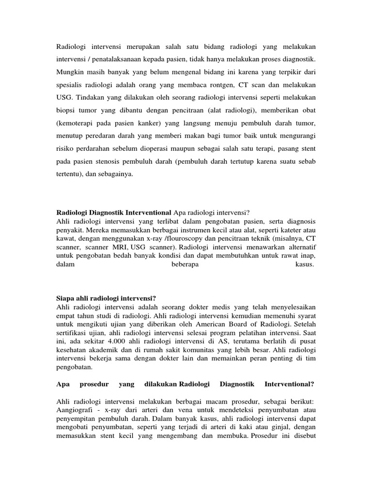 Radiologi Intervensi | PDF