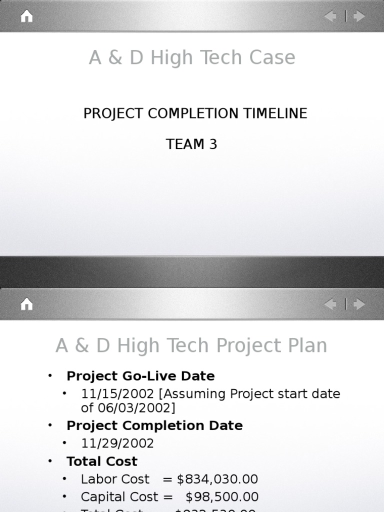 A&D High Tech Project Overview | PDF