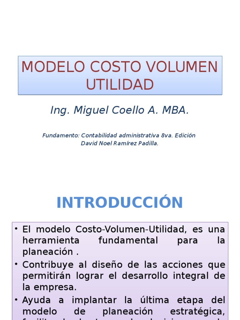 Modelo Costo Volumen Utilidad | PDF | Tasas de interés | Interés