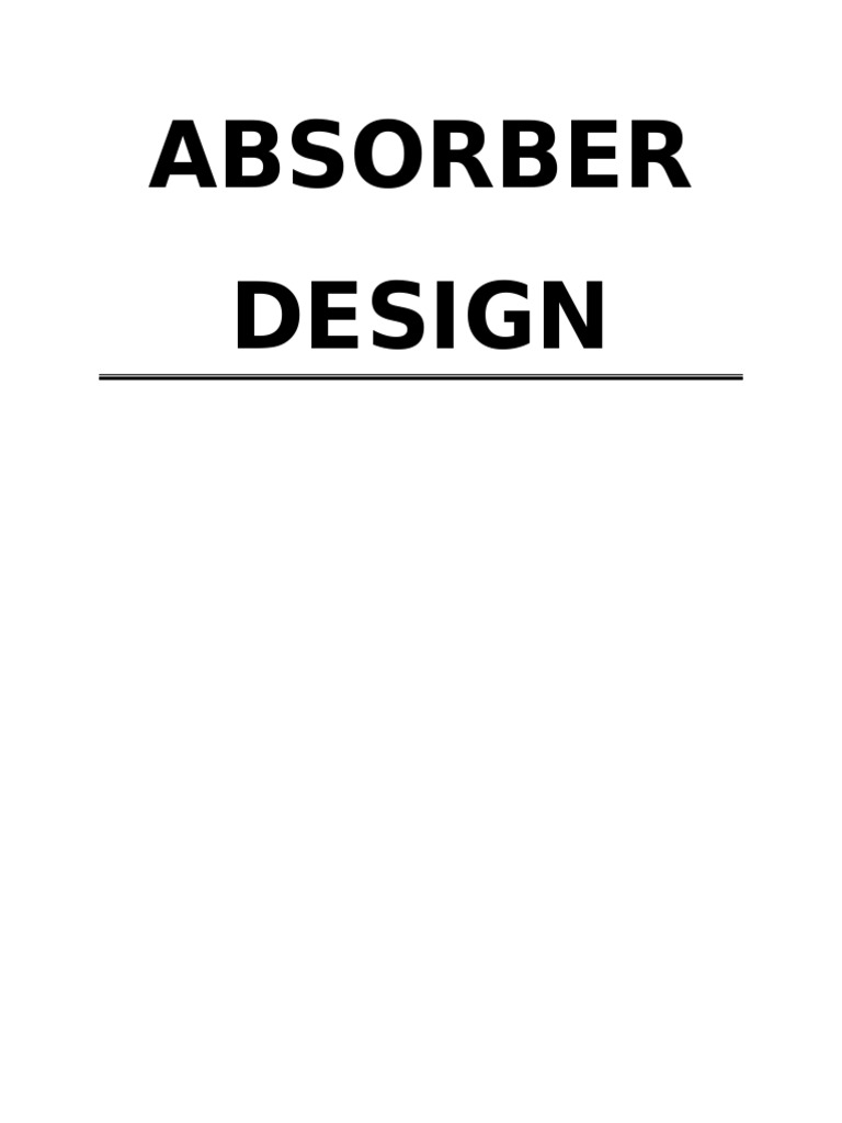 Absorber Design | PDF | Solution | Absorption (Chemistry)