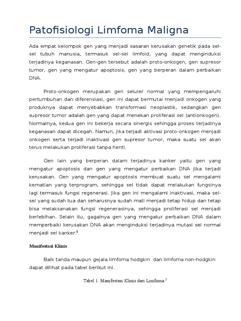 Patofisiologi Limfoma Maligna | PDF