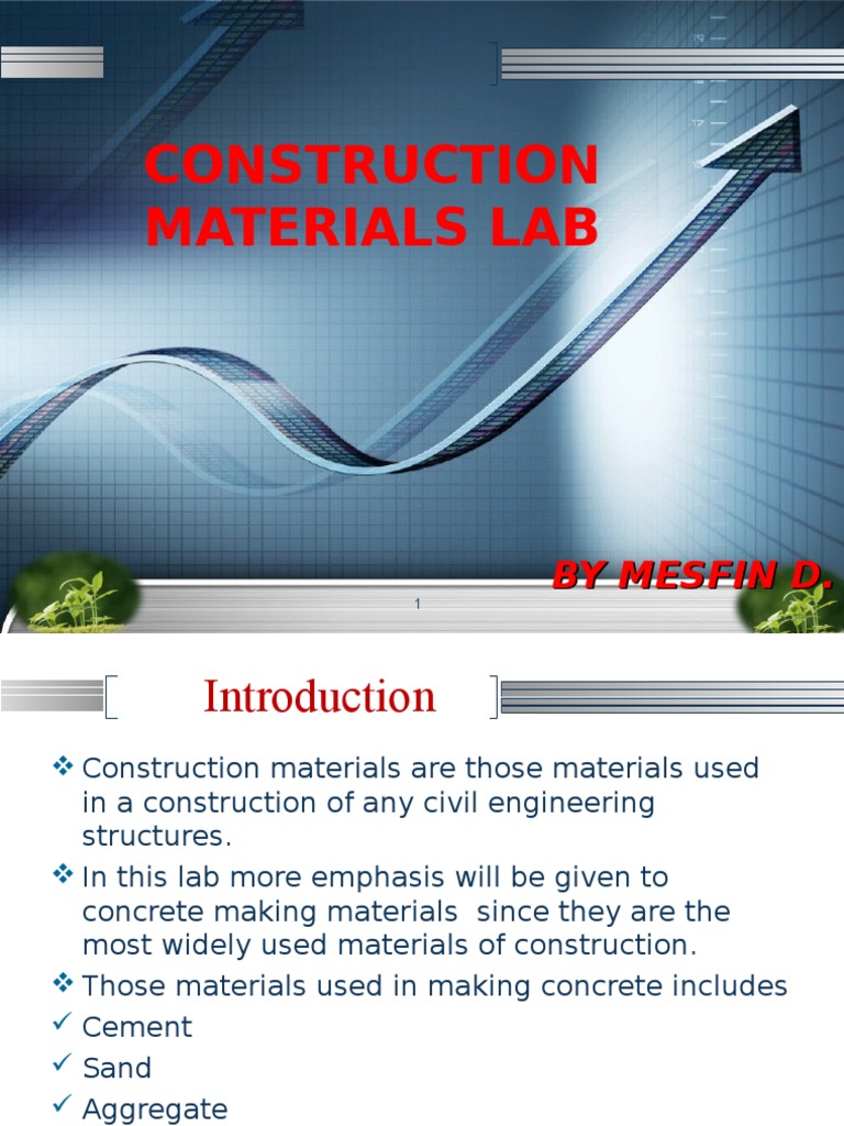 Essential Materials for Construction Lab | PDF | Cement | Sand