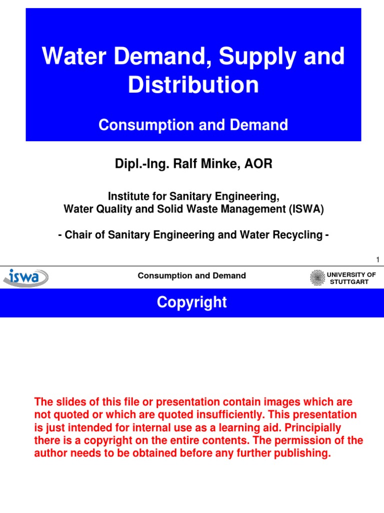 Water Consumption and Water Demand Lecture 1 | PDF | Forecasting | Demand