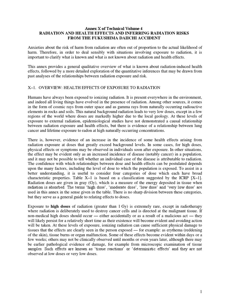 Annex X PDF | Download Free PDF | Ionizing Radiation | Absorbed Dose
