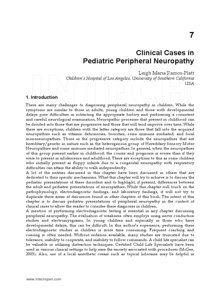 Clinical Cases in Pediatric Peripheral Neuropathy | PDF | Peripheral ...