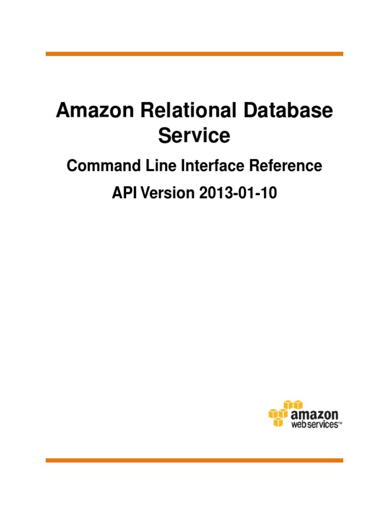 Rds Cli Pdf Command Line Interface Application Programming Interface