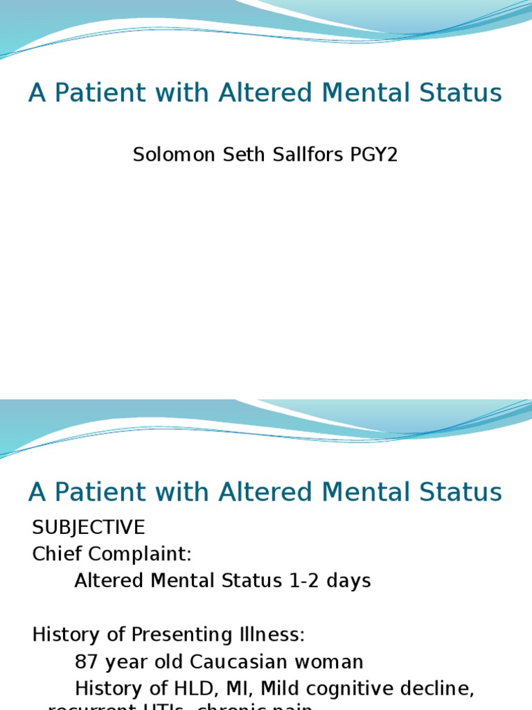 A Patient With Altered Mental Status | PDF | Myocardial Infarction ...