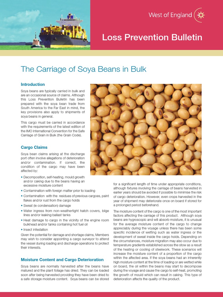 West of England Loss Prevention Bulletin The Carriage of Soya Beans in ...