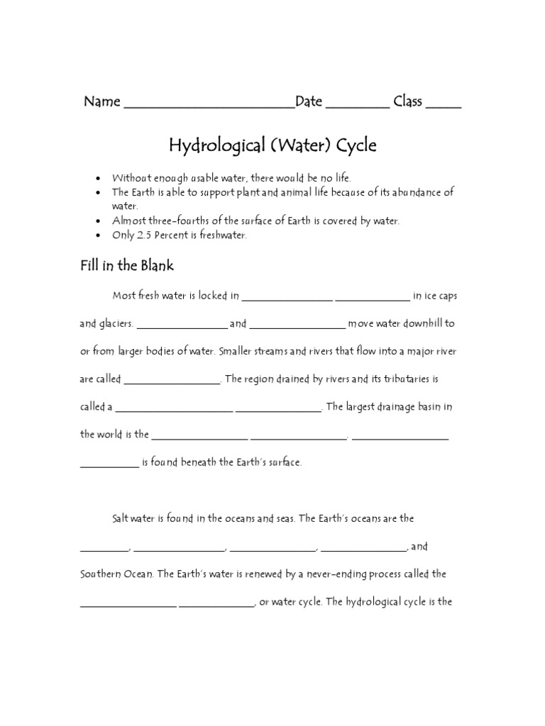 Water Cycle | PDF