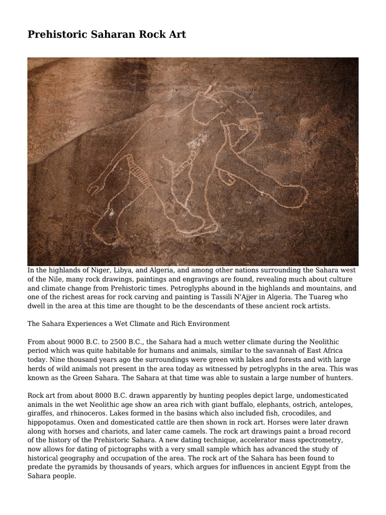 Prehistoric Sahara Rock Art History | PDF | Sahara | Rock Art