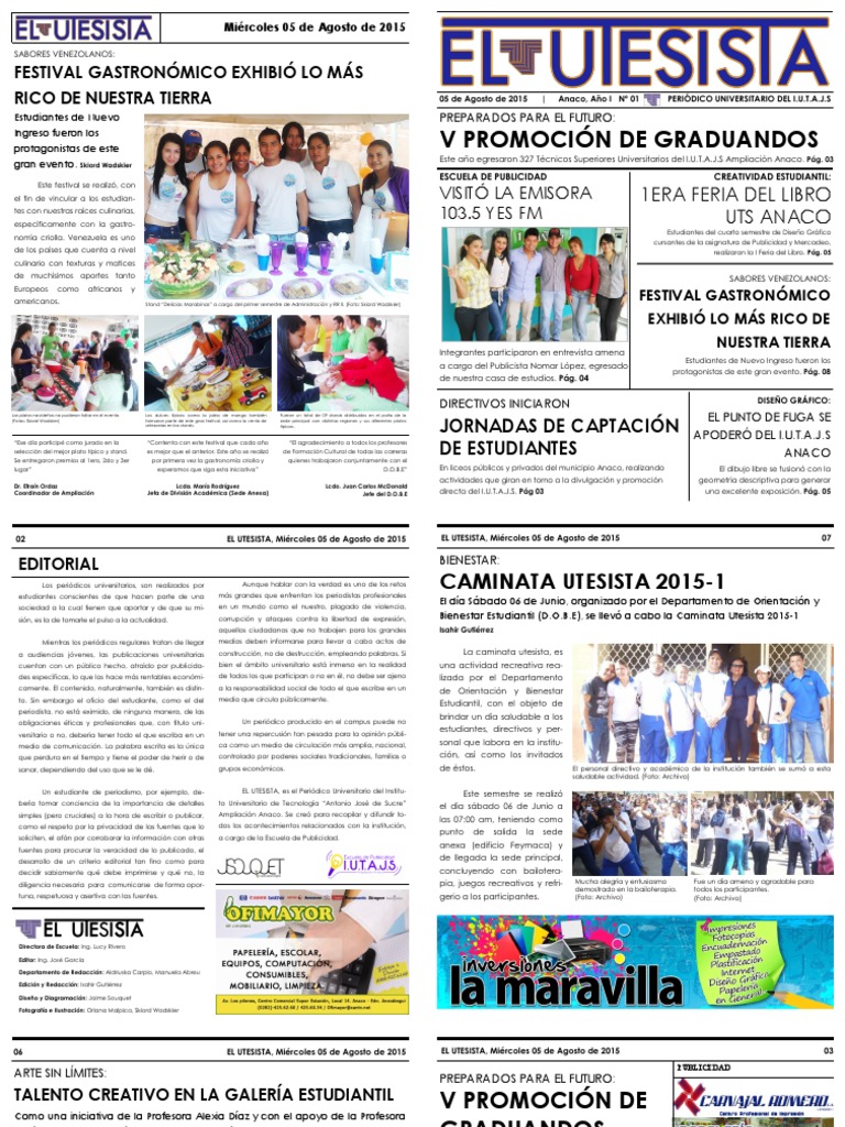 Festival Gastronómico UTS Anaco | PDF | Diseño gráfico | Publicidad