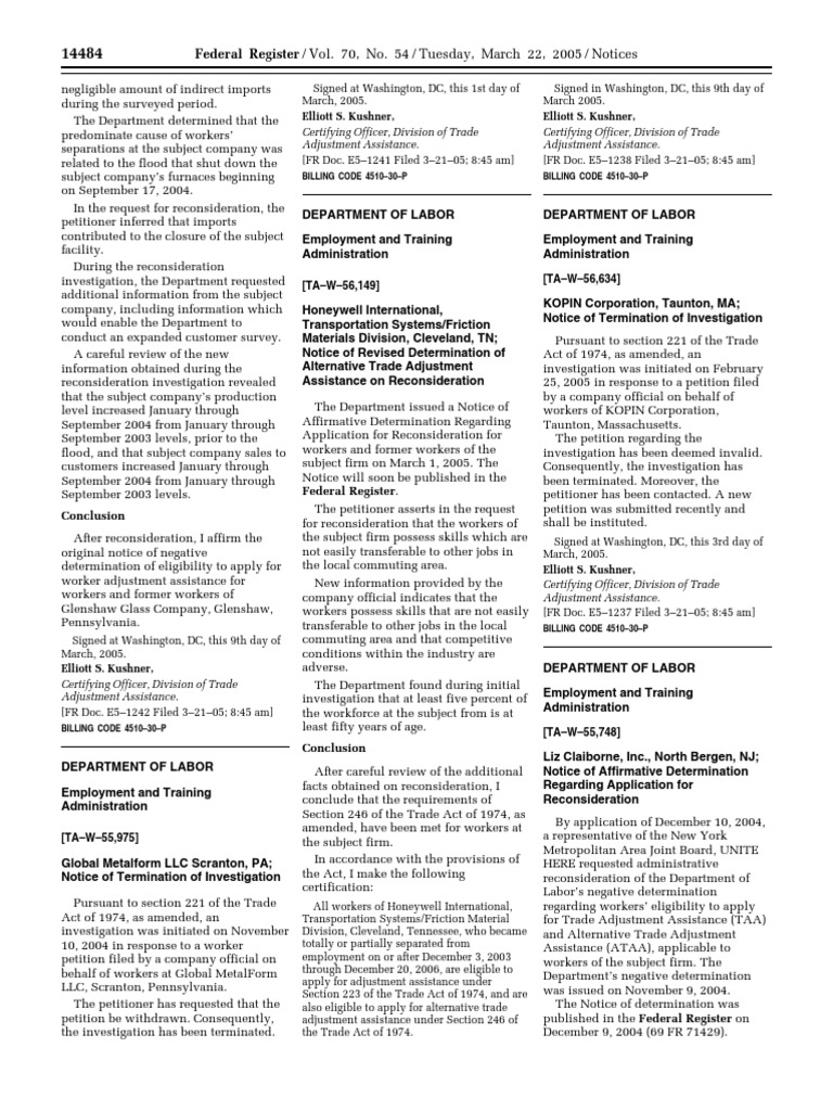 Trade Adjustment Assistance Updates | PDF | Employment | Justice