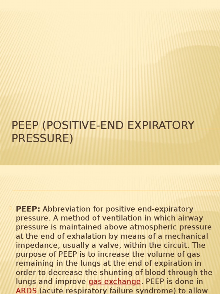 PEEP (Positive-End Expiratory Pressure) | PDF
