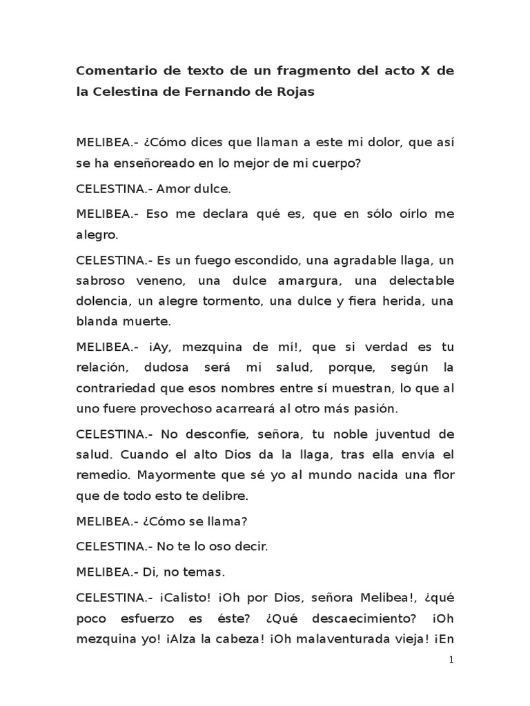 La Celestina discute con Sempronio y Pármeno | PDF | Semiótica ...